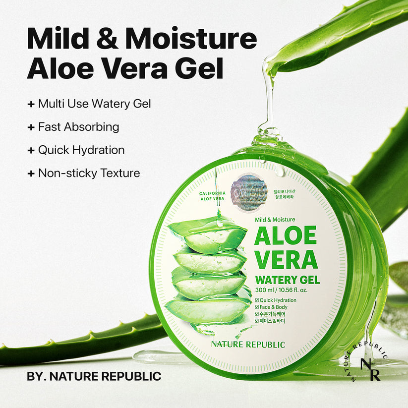 MILD & MOISTURE Aloe Vera Watery Gel – NATURE REPUBLIC